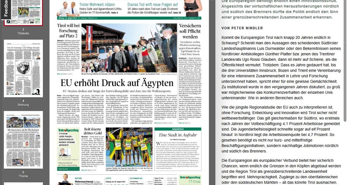 Neue digitale TT ab sofort online | Tiroler Tageszeitung – Aktuelle ...