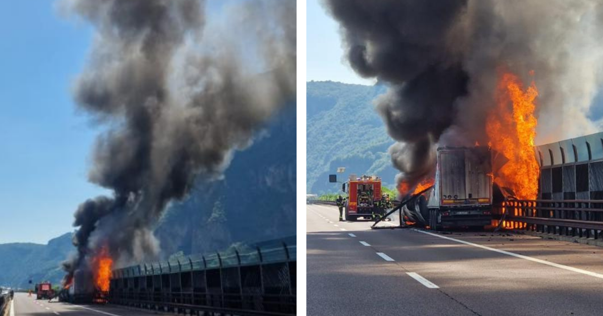 Spektakuläre Bilder: Lkw stand auf Brennerautobahn in Südtirol in ...