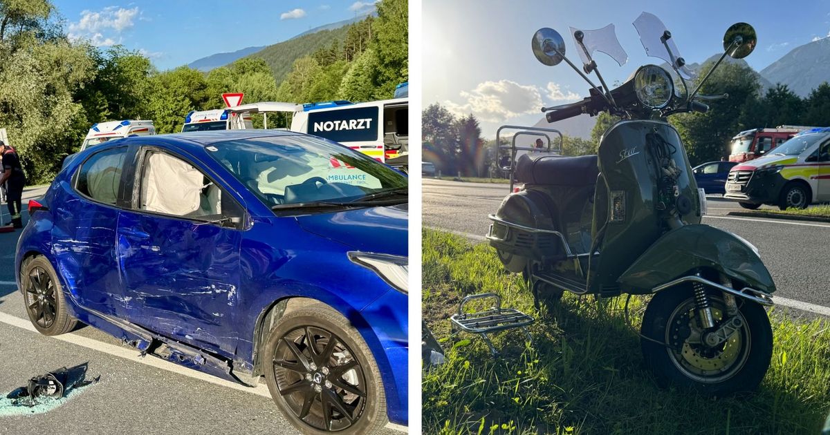 Auto und Motorrad prallten bei Innsbrucker Kreuzung aufeinander: Lenker ...